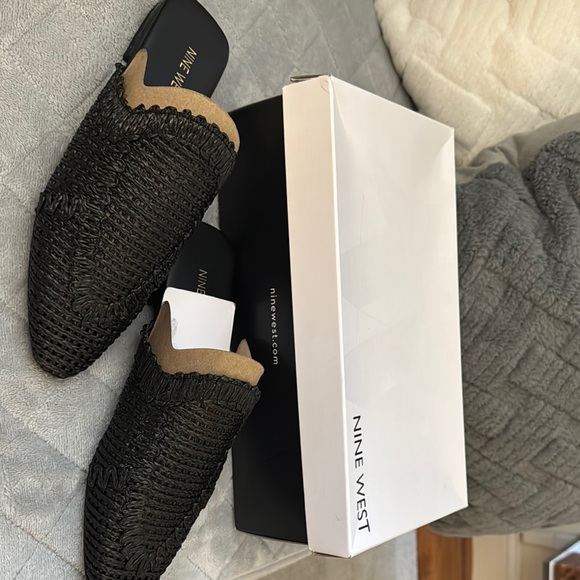 Nine West | Shoes | Brand New Nine West Black Woven Mules With Boxtags ...
